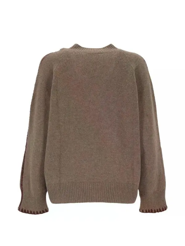 OLIVER LATTUGHI Blanket-stitched Raglan-sleeve Sweater