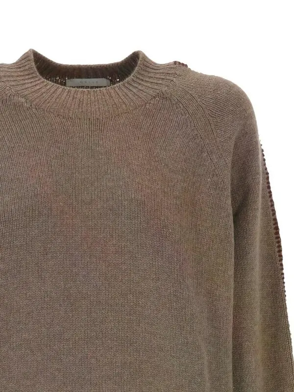 OLIVER LATTUGHI Blanket-stitched Raglan-sleeve Sweater