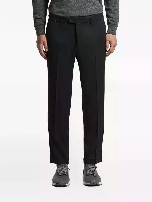 Peserico Pressed-crease Turned-up Trousers - Blue