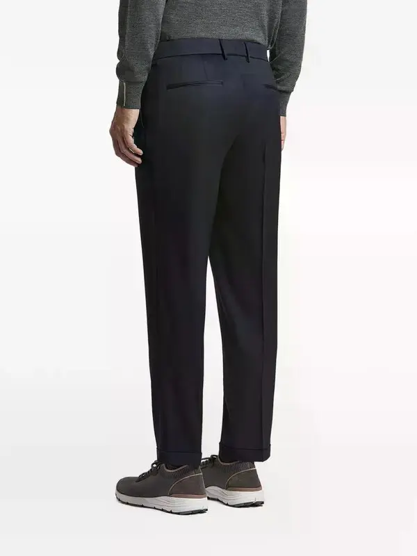 Peserico Pressed-crease Turned-up Trousers - Blue