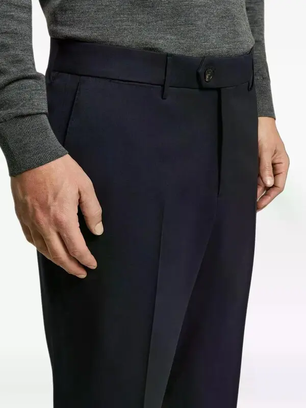 Peserico Pressed-crease Turned-up Trousers - Blue