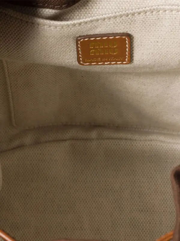 Miu Miu Canvas And Leather Medium Backpack - Multicolor