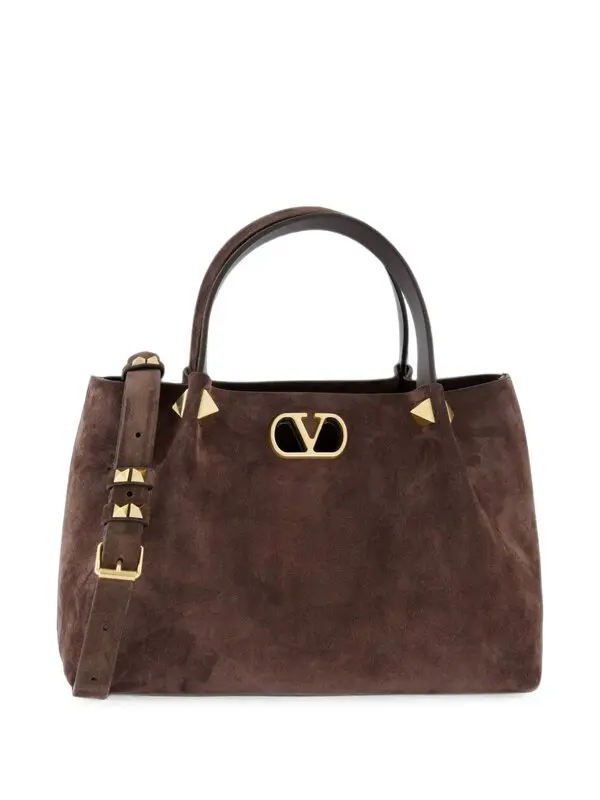 Valentino Garavani Vlogo Signature Small Suede Leather Tote - Multicolor