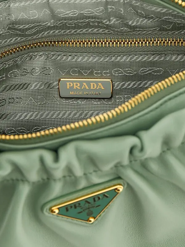 Prada Leather Shoulder Bag - Green