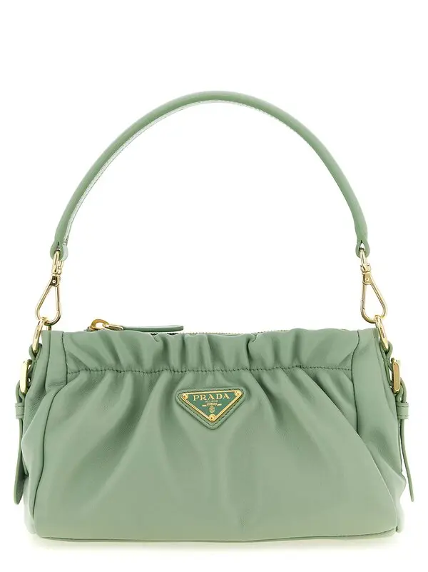Prada Leather Shoulder Bag - Green