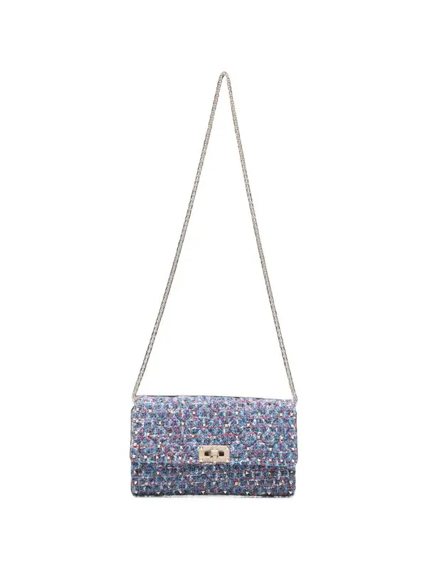 Valentino Garavani Rockstud Spike Tweed Shoulder Bag