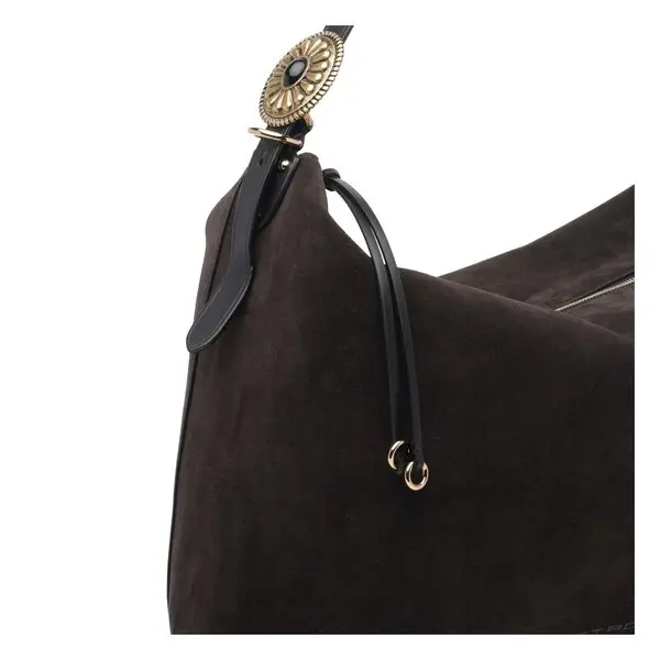 Etro Large Suede Rosette Shoulder Bag