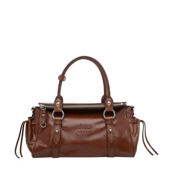 Miu Miu Logo Handbag - Brown