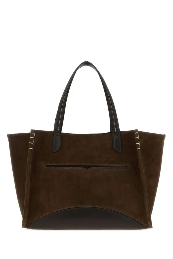 JW Anderson Chocolate Suede Loafer Shopping Bag - Brown
