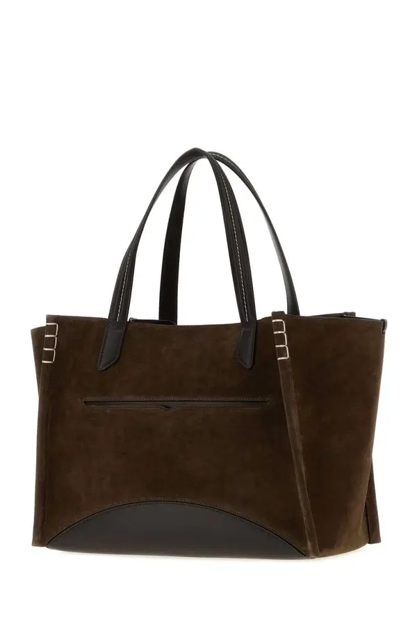 JW Anderson Chocolate Suede Loafer Shopping Bag - Brown