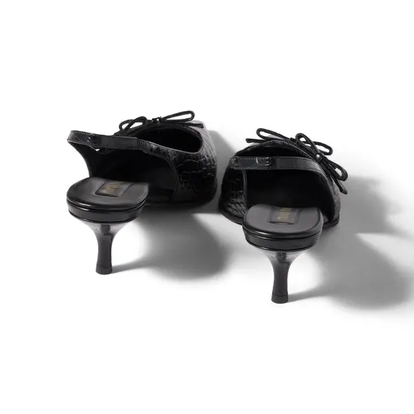Miu Miu Croco-print Leather Slingback Pumps