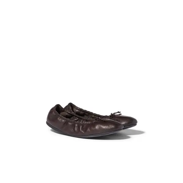 Miu Miu Foldable Leather Ballerinas