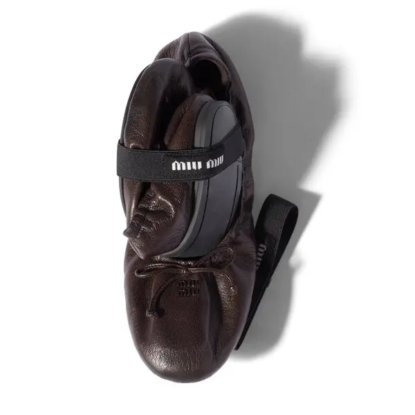 Miu Miu Foldable Leather Ballerinas