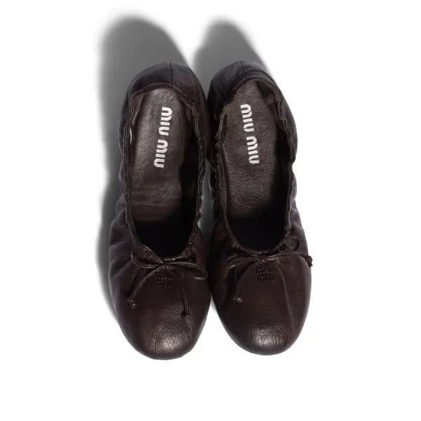 Miu Miu Foldable Leather Ballerinas