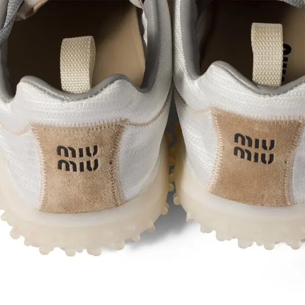 Miu Miu Bubble Technical Fabric And Suede Sneakers