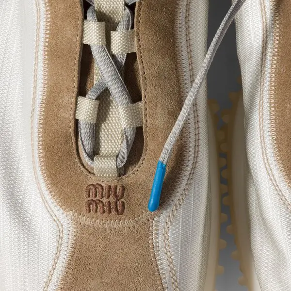 Miu Miu Bubble Technical Fabric And Suede Sneakers