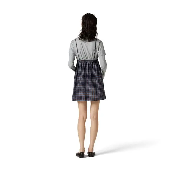 Miu Miu Plaid And Jersey Mini-dress