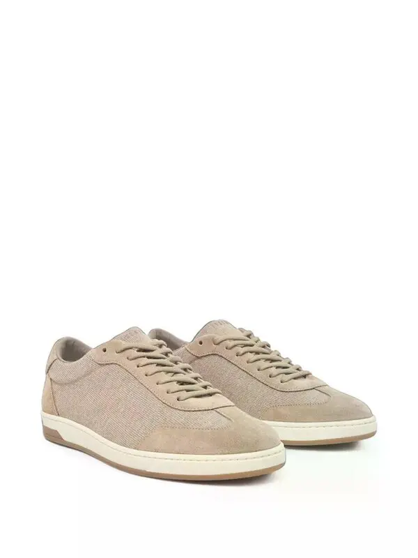 Peserico Suede-panelled Knitted Sneakers