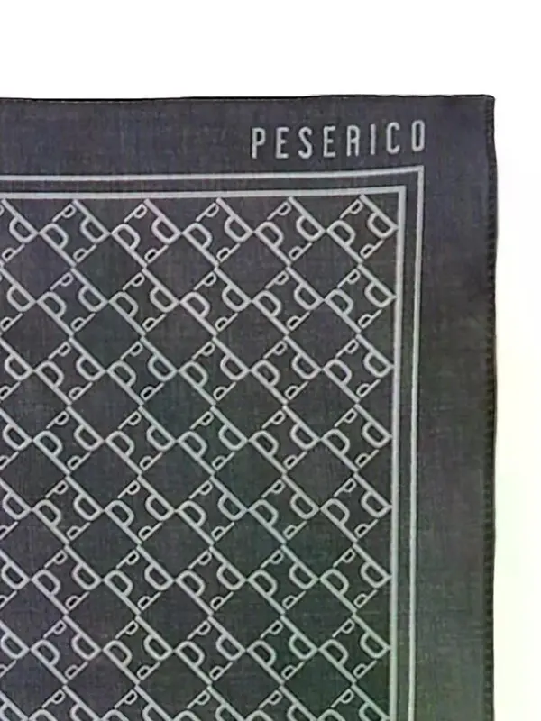 Peserico Monogram-print Pocket Square - Blue