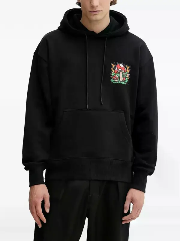 MSGM Mushroom-patch Hoodie - Black