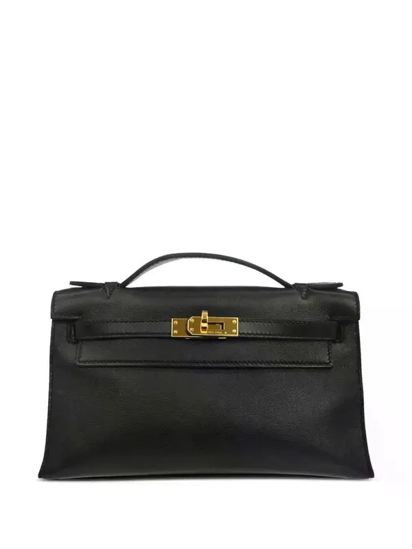 Hermès 2018 Swift Kelly Pochette Tote Bag - Black