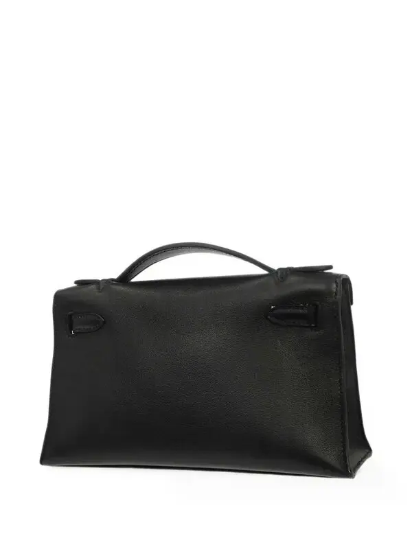 Hermès 2018 Swift Kelly Pochette Tote Bag - Black