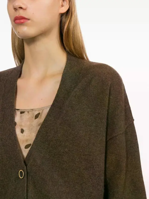 UMA WANG Distressed-effect Rib-trimmed Cardigan