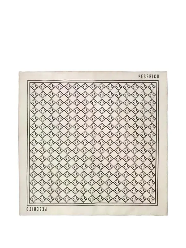Peserico Monogram-print Pocket Square - Neutrals