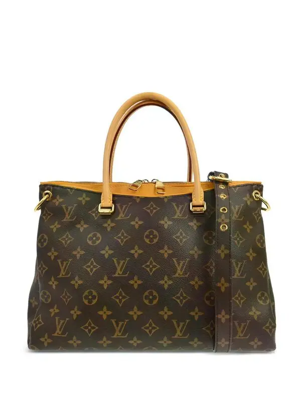 LOUIS VUITTON 2014 Monogram Pallas Tote Bag - Brown