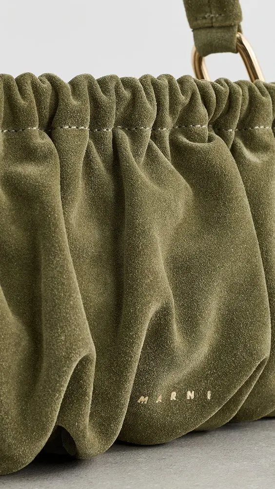 Marni Ruffle Clutch Bag - Thyme