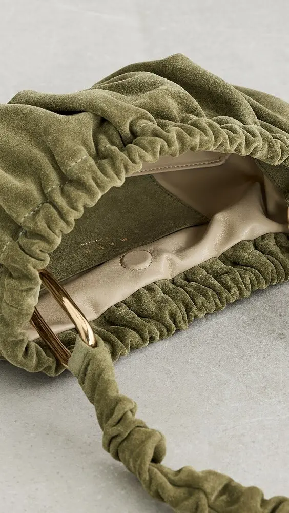 Marni Ruffle Clutch Bag - Thyme