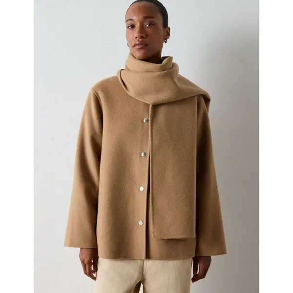 Whistles Double Faced Scarf Coat - Camel