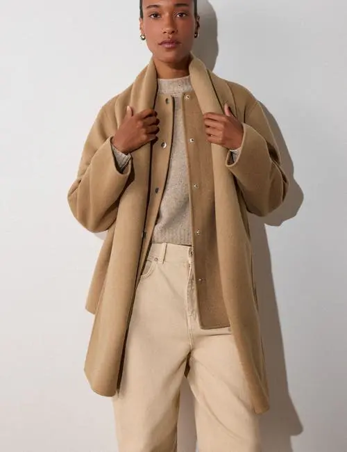 Whistles Double Faced Scarf Coat