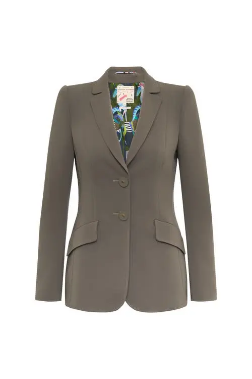 MAISON COMMON Classic Blazer With Sharp Shoulders In Graphic Zebra Print
