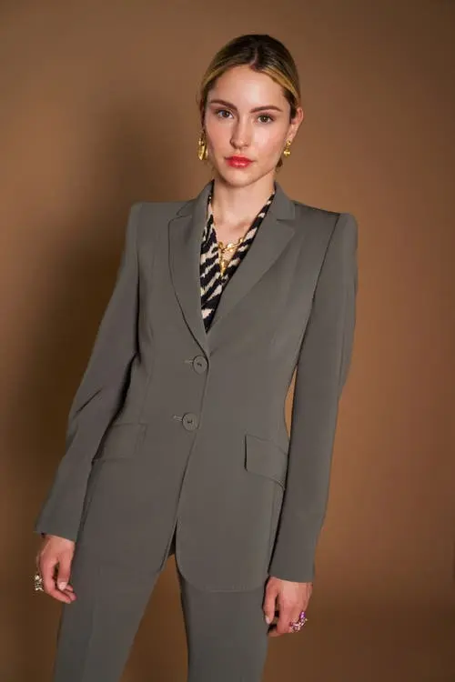 MAISON COMMON Classic Blazer With Sharp Shoulders In Graphic Zebra Print
