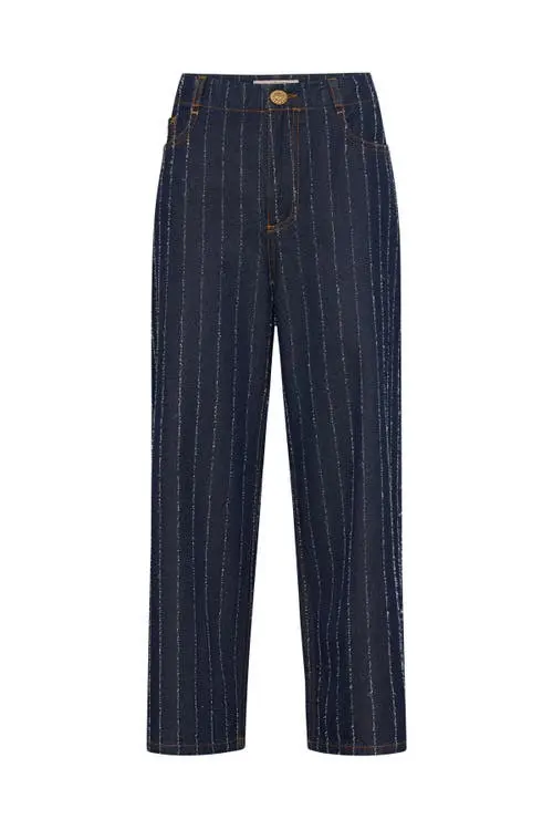 MAISON COMMON Striped Cropped Jeans