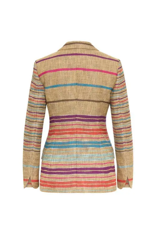MAISON COMMON Striped Blazer With Printed Lining