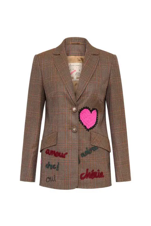MAISON COMMON Embroiderd Glencheck Jacket