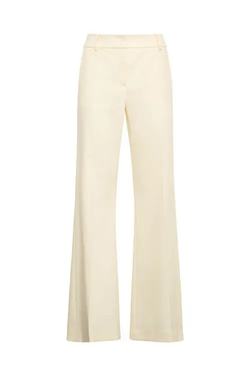 MAISON COMMON Wool Twill Bootleg Pants - Ecru