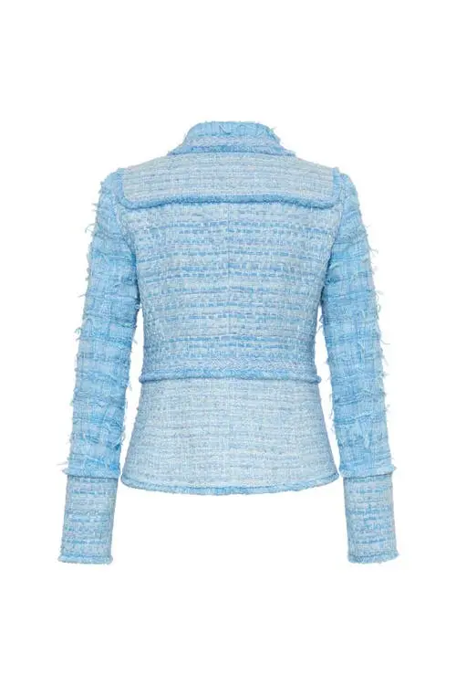 MAISON COMMON Tweed Patchwork Jacket With Fringes