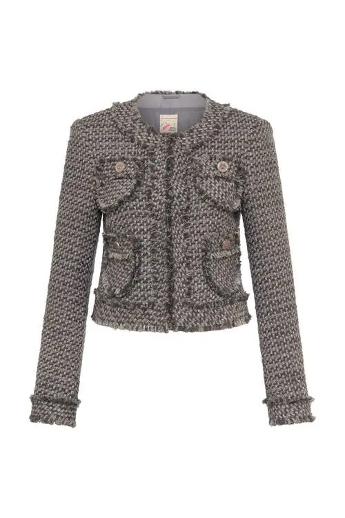 MAISON COMMON Little Tweed Jacket With Fringes