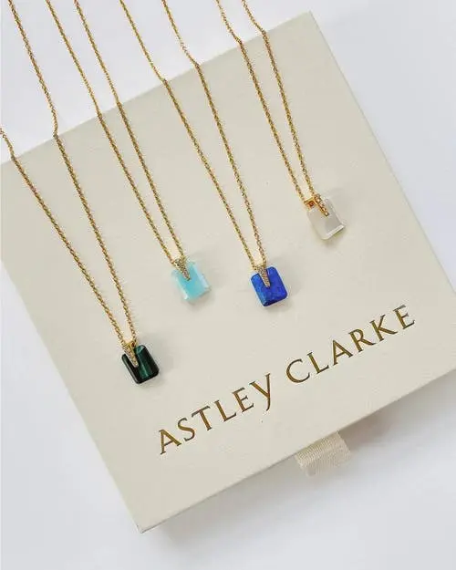 Astley Clarke Gold Deco Pendant Necklace