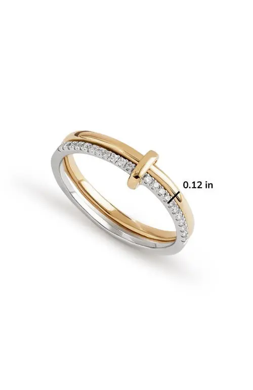 ANA LUISA Solid Yellow Goldduo Diamond Link Ring