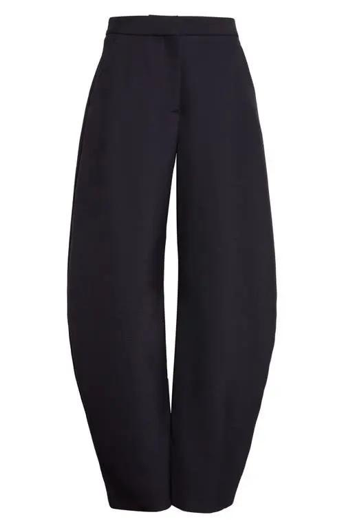 Alaïa Round Wool Wide Leg Pants - Minuit