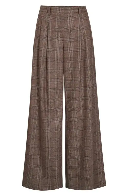 TWP Avery Plaid Wide Leg Wool Blend Pants