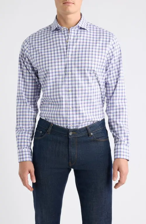 Johnnie-o Stretch Twill Plaid Shirt - Violet
