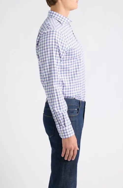 Johnnie-o Stretch Twill Plaid Shirt - Violet