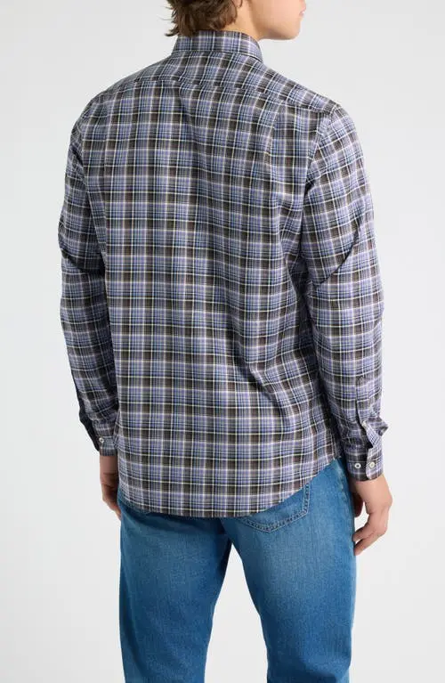 Johnnie-o Merced Check Button Down Shirt - Bluestone