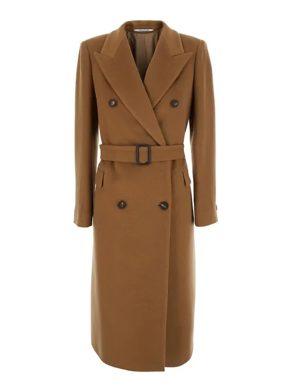 Tagliatore Beige Fabric Coat For - Cream