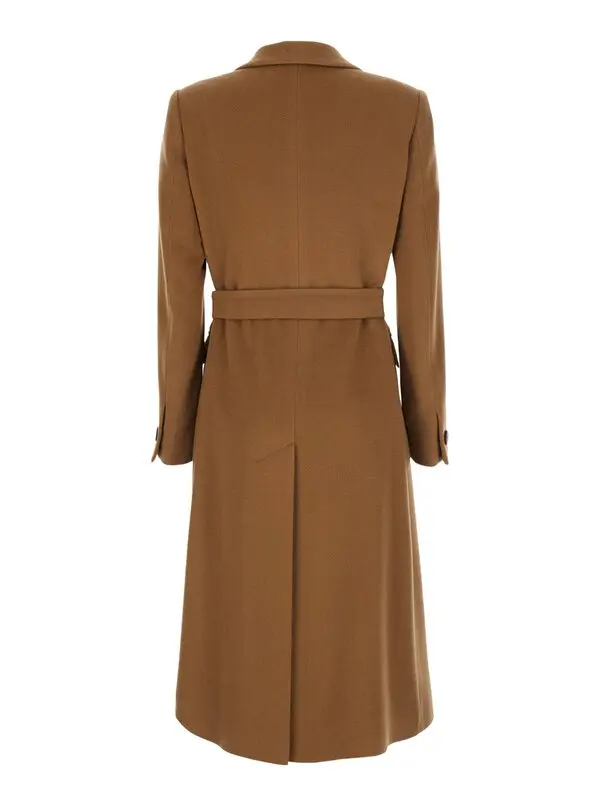 Tagliatore Beige Fabric Coat For - Cream